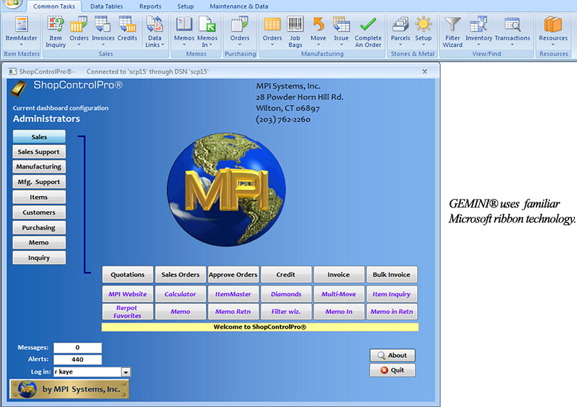 The GEMINIÂ® Dashboard - MPI Systems, Inc. Software for the Jewelry ...